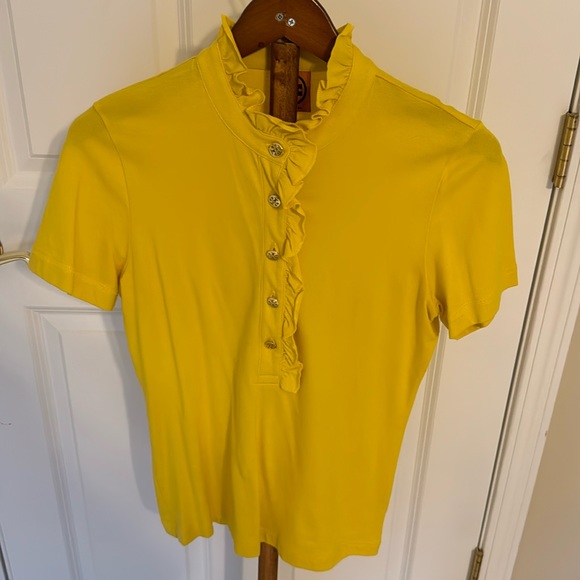Tory Burch | Tops | Tory Burch Top With Gold Logo Buttons Size Medium ...